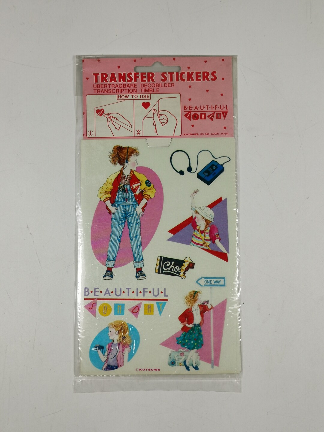 Beautiful Sunday Kutsuwa Vintage Transfer Stickers Japan 80s - Etsy