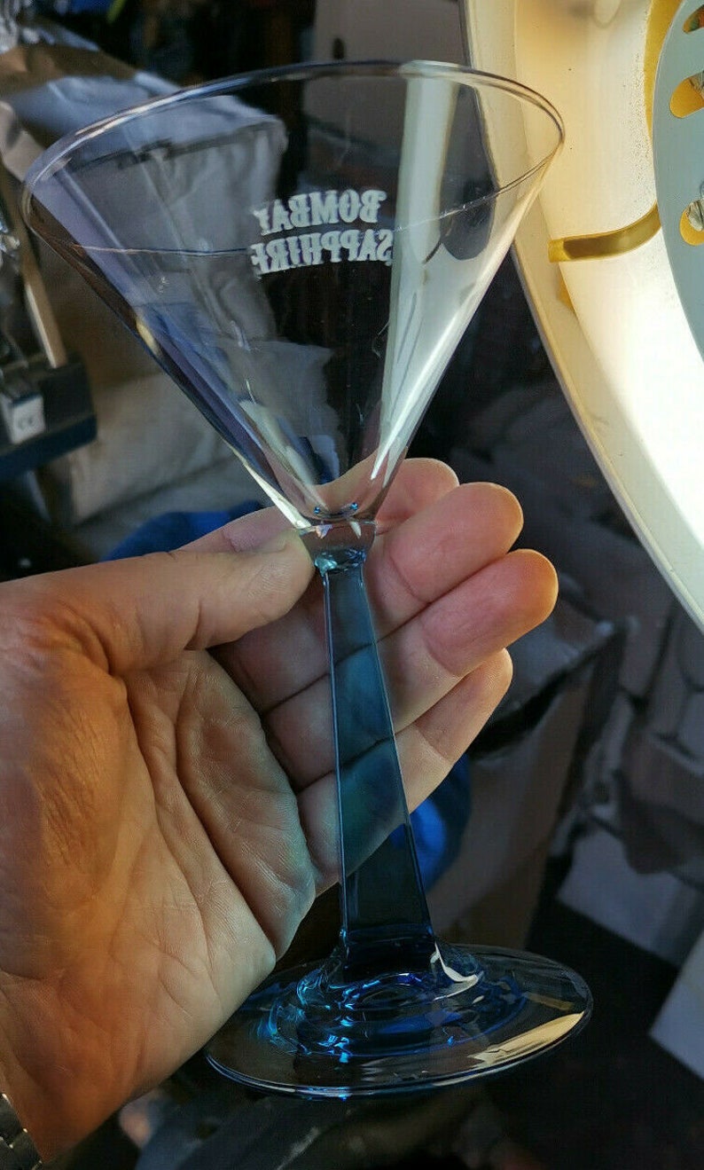 Bombay Sapphire Blue Squared and Twisted Stem Martini 6 Glasses Set - Etsy