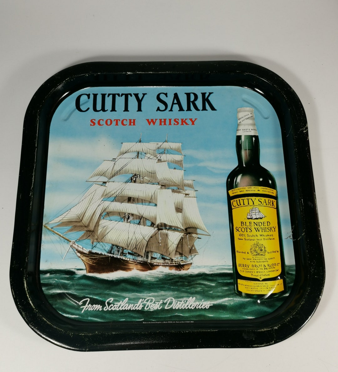 Cutty Sark Scotch Whisky Vintage Advertising Lithographed Serving Tray ...