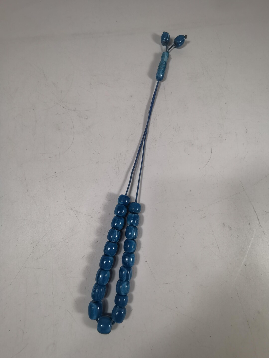 Blue Worry Beads – Greek Komboloi Style Prayer Beads | Handmade Resin ...