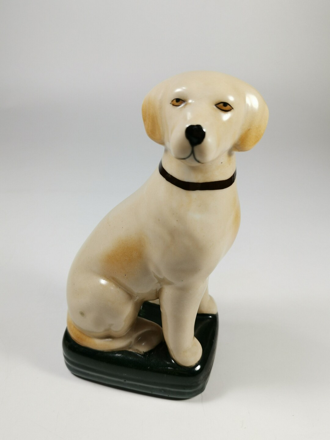 Golden Labrador Sitting Dog Vintage Porcelain Figurine With Asian Stamp ...
