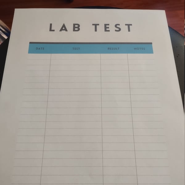 Lab Results Tracker - Etsy