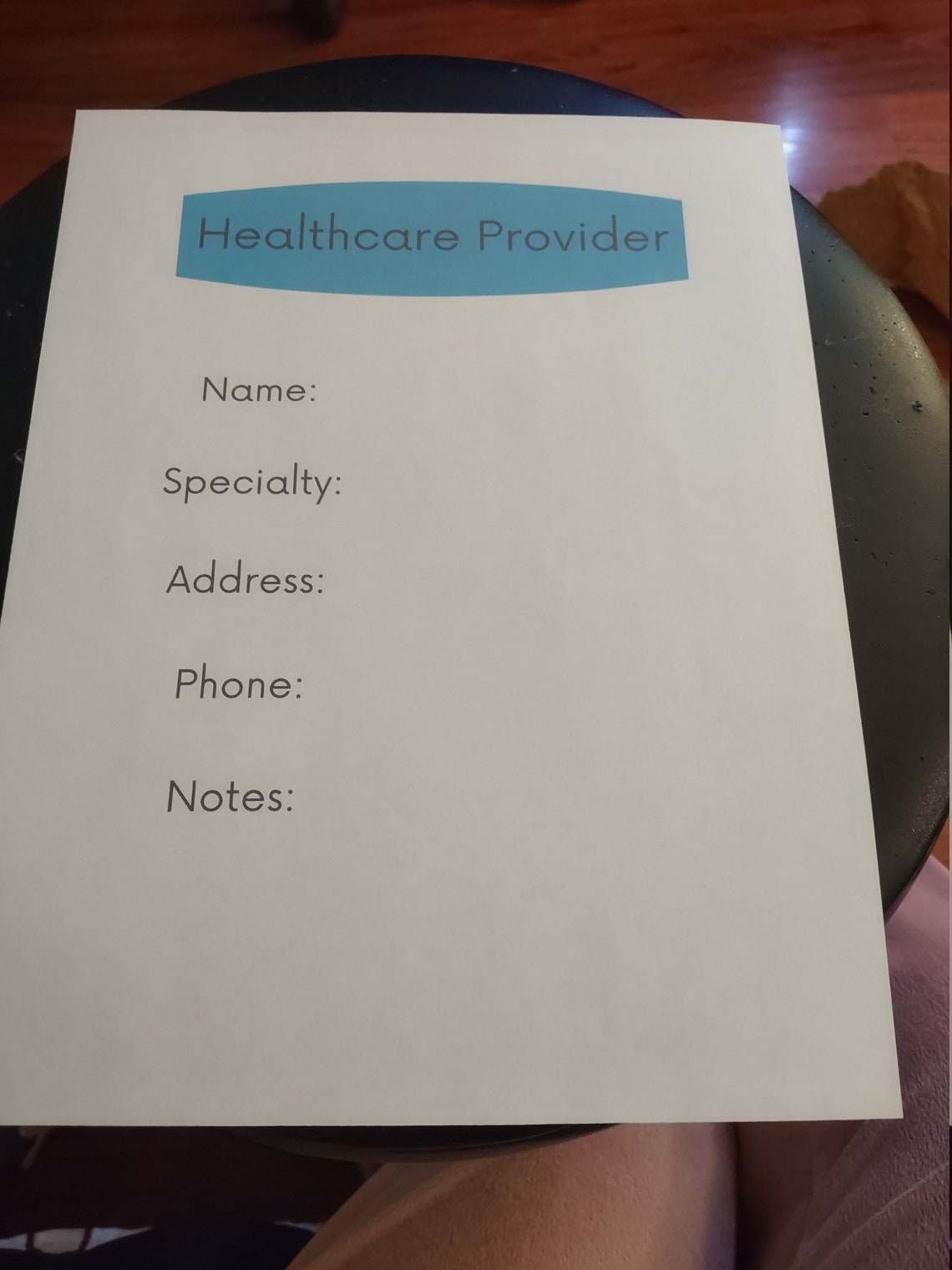 Healthcare Provider Information Sheet | Medical Provider Information ...
