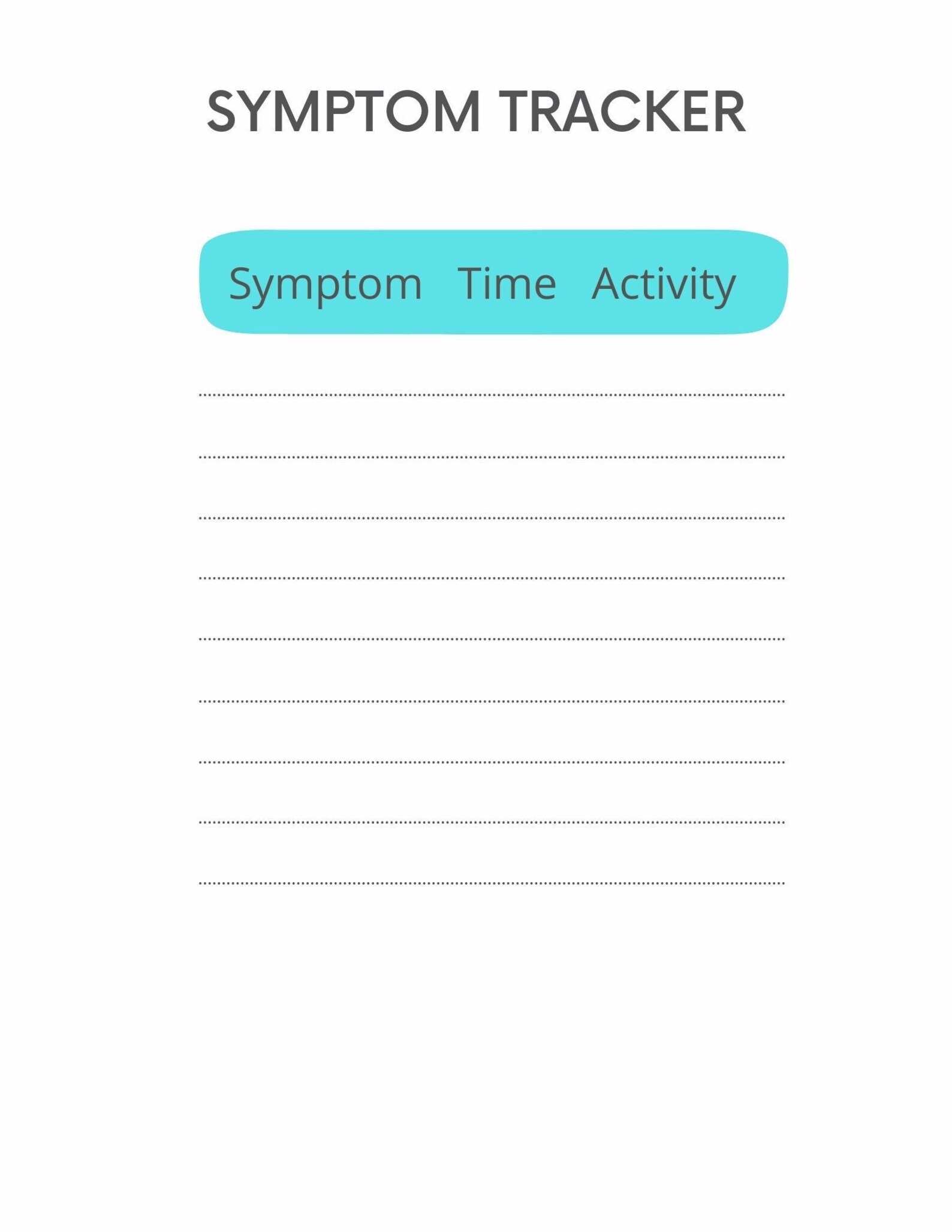 Symptom Tracker | Printable Symptom Tracker - Etsy