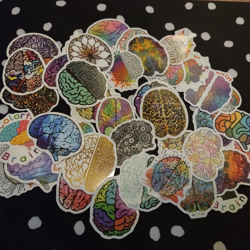 Brain Sticker - Etsy