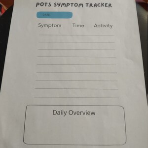 Postural Orthostatic Tachycardia Symptom Tracker | POTS Symptom Tracker ...