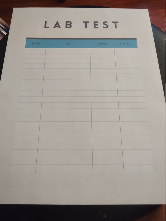 Lab Test Tracker Lab Results Tracker | Etsy