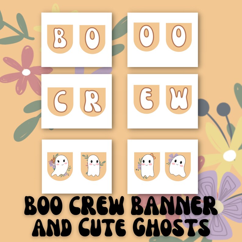 Halloween Bulletin Board Kit, Cute Ghosts, Easy Printable Classroom ...