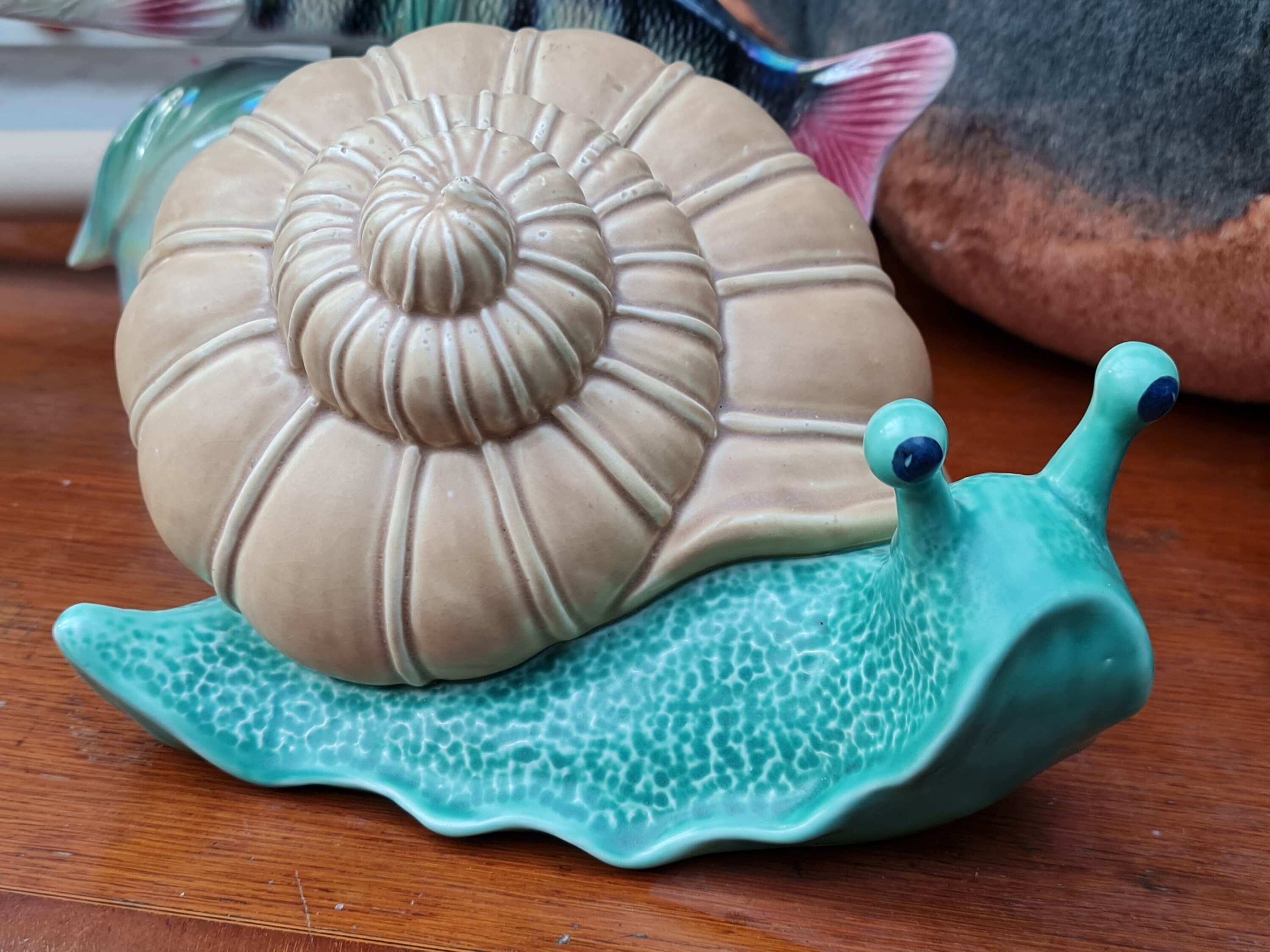 A 20thc Sylvac Pottery Model of a Snail, in Green and Brown Colour Way ...
