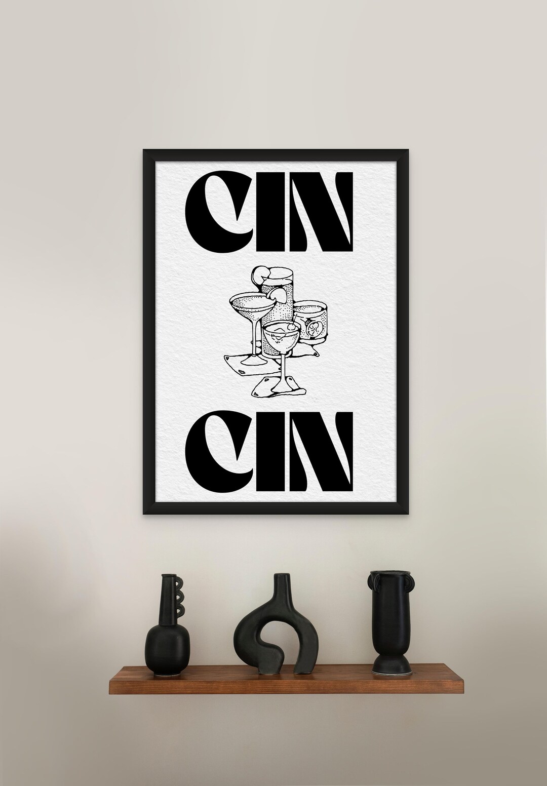 CIN CIN Cheers | Black | Digital Download Print - Etsy