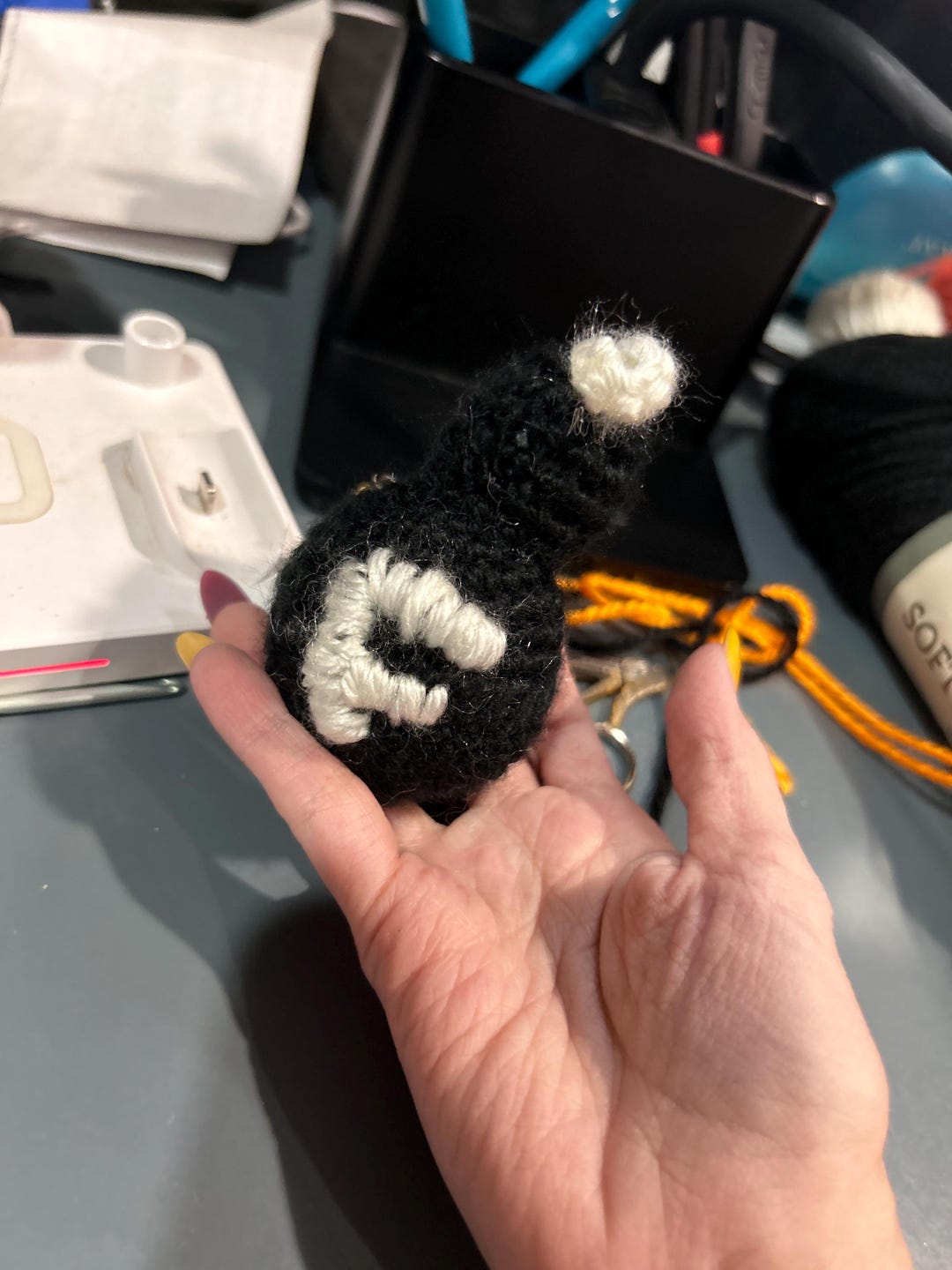 Crocheted F-bomb Keychain - Etsy