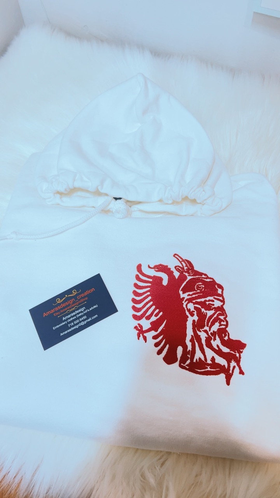 Albania Hoodie With Skenderbej, Albania Traditional Stuff. Embroidery ...