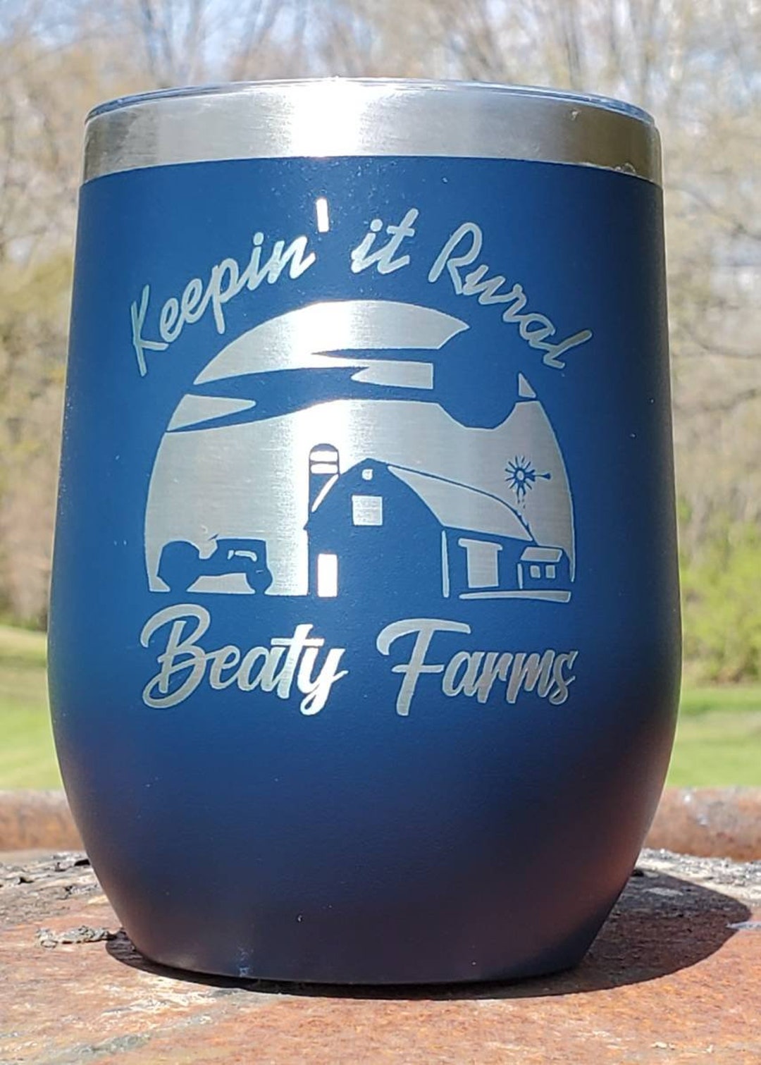 Keepin It Rural Farm Logo With Your Name Engraved Tumbler Cup Farming