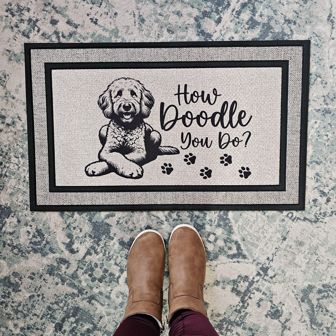 Welcome How Doodle You Do Dog Heavy Duty No Peeling or Mess Rubber No ...