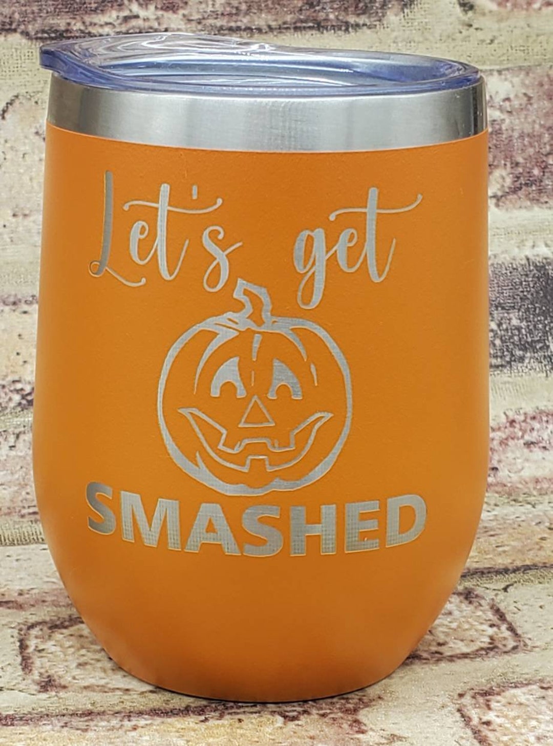 Let's Get Smashed Funny Halloween Jack-o-lantern Pumpkin Laser Engraved ...