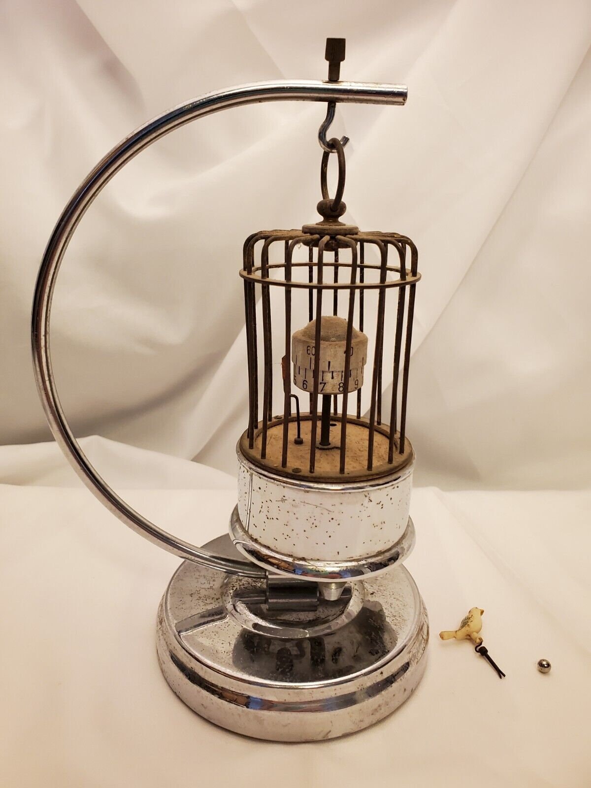 Vintage 1960 Kaiser Mechanical Bird Cage Steel Clock Made in Germany as ...