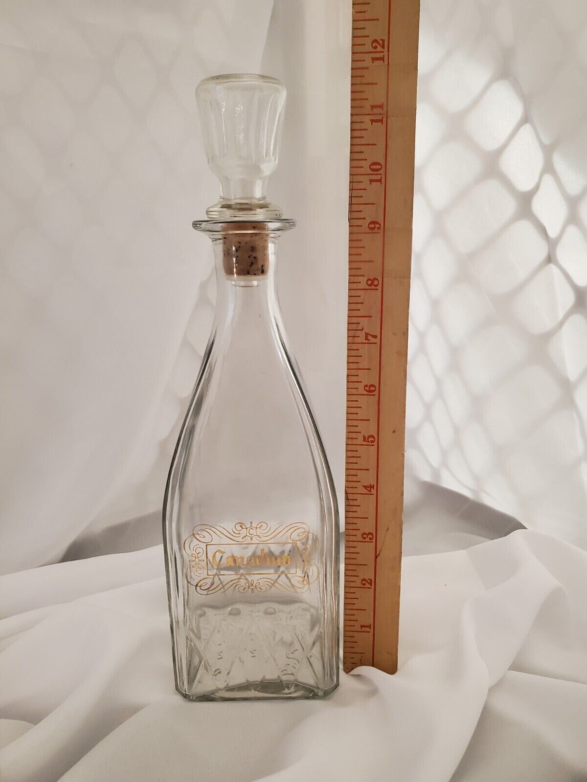 Vintage Bourbon 1950s Decanter With Glass and Cork Stopper Gold Foil ...