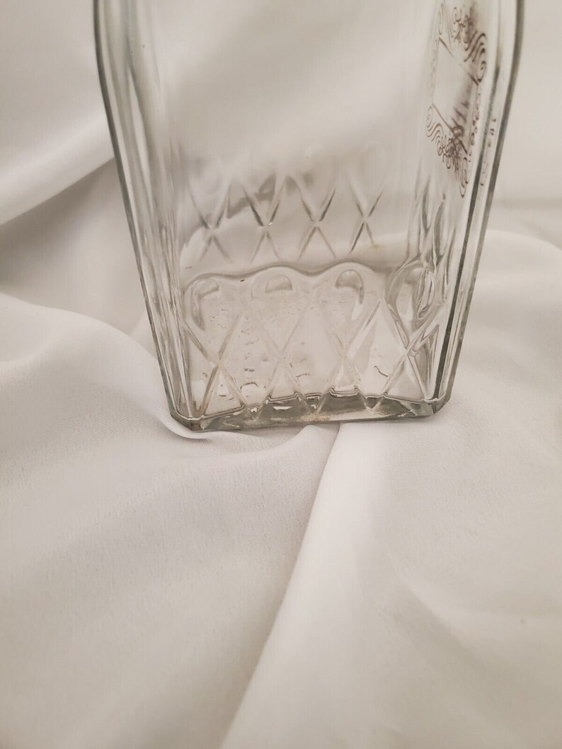 Vintage Blank Decanter 1950s With Glass and Cork Stopper Gold Foil ...