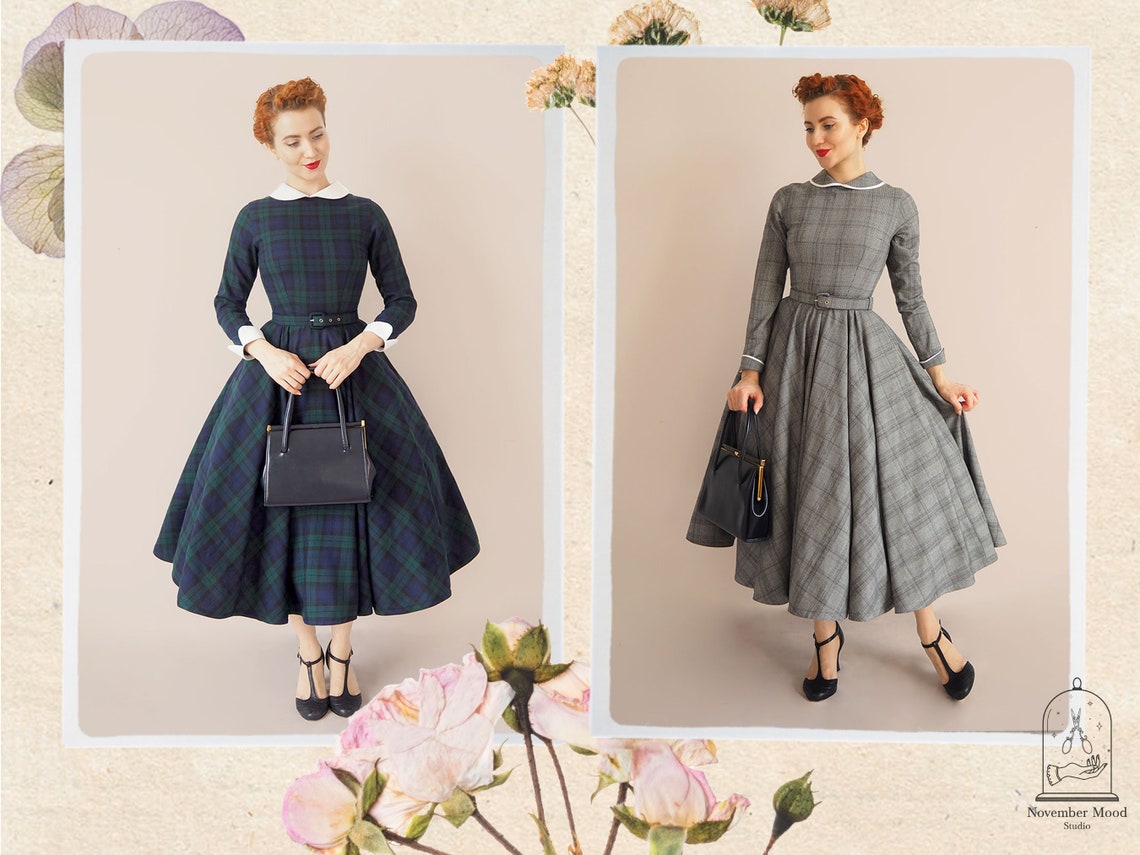 Audrey 1951 Dress ~vintage Style~ Digital A4 A0 PDF Sewing Pattern ...