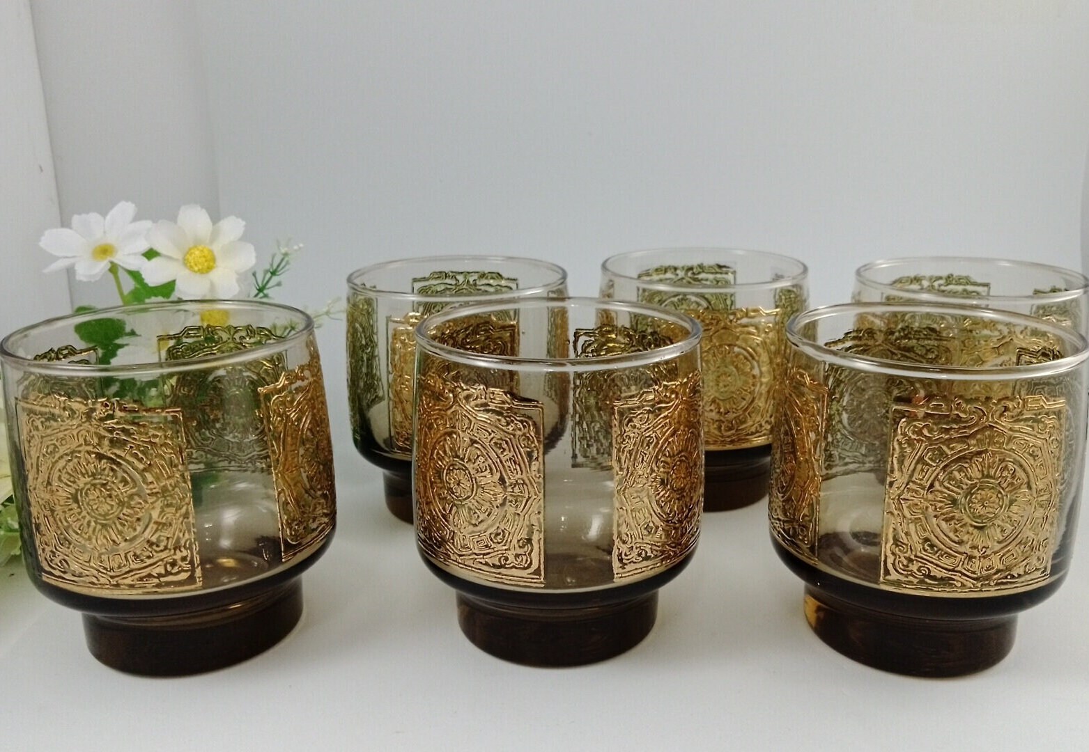 Set of 6 Vintage Libbey Elcyda Tumblers Low Ball Whiskey - Etsy