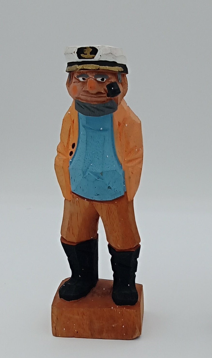 Vintage Folk Art Wood Carving of Sea Captain/fisherman Old Man of the ...