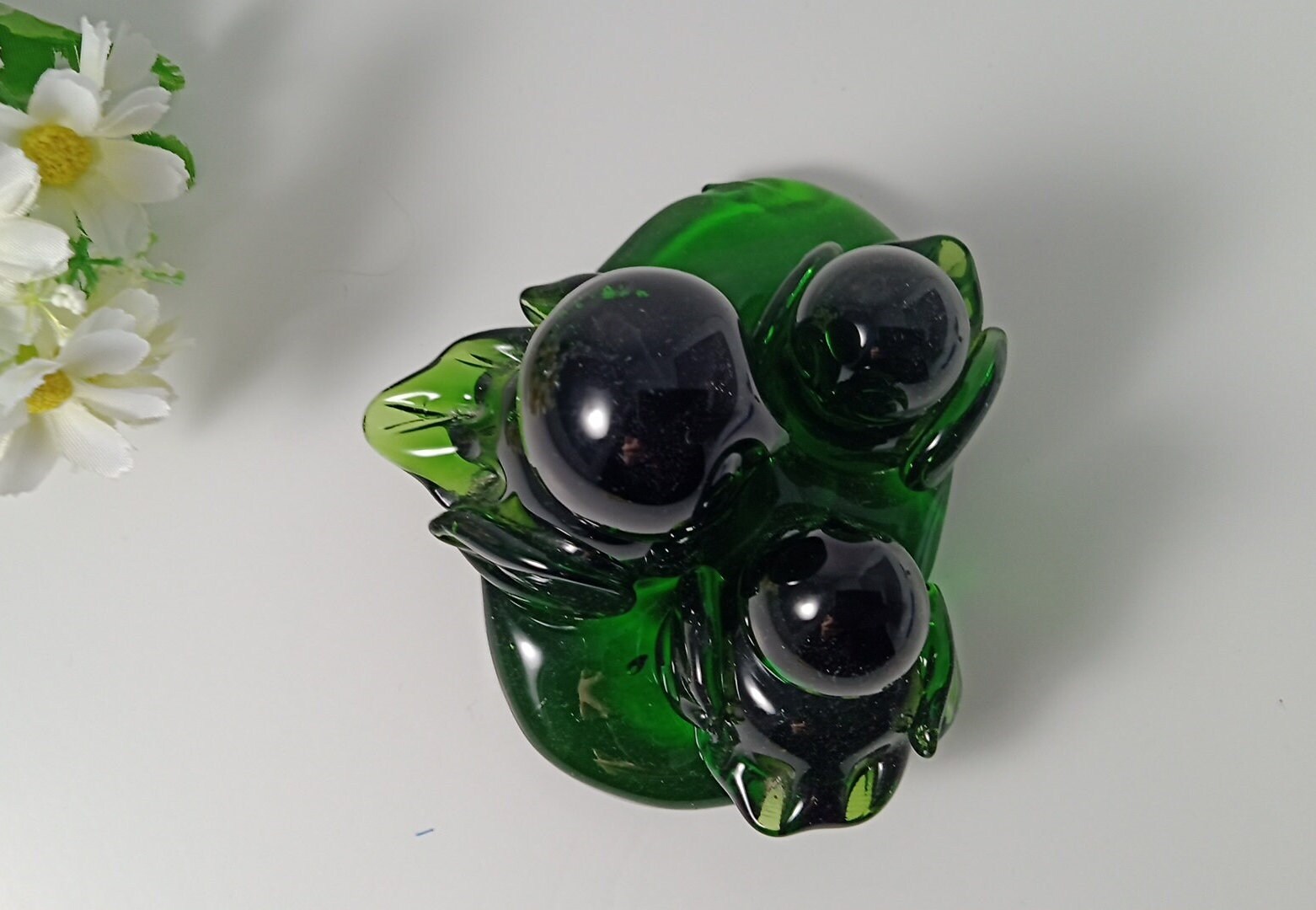 Ron Ray Hand Blown Art Glass Mother Bird With Chicks Birds of Luck or ...