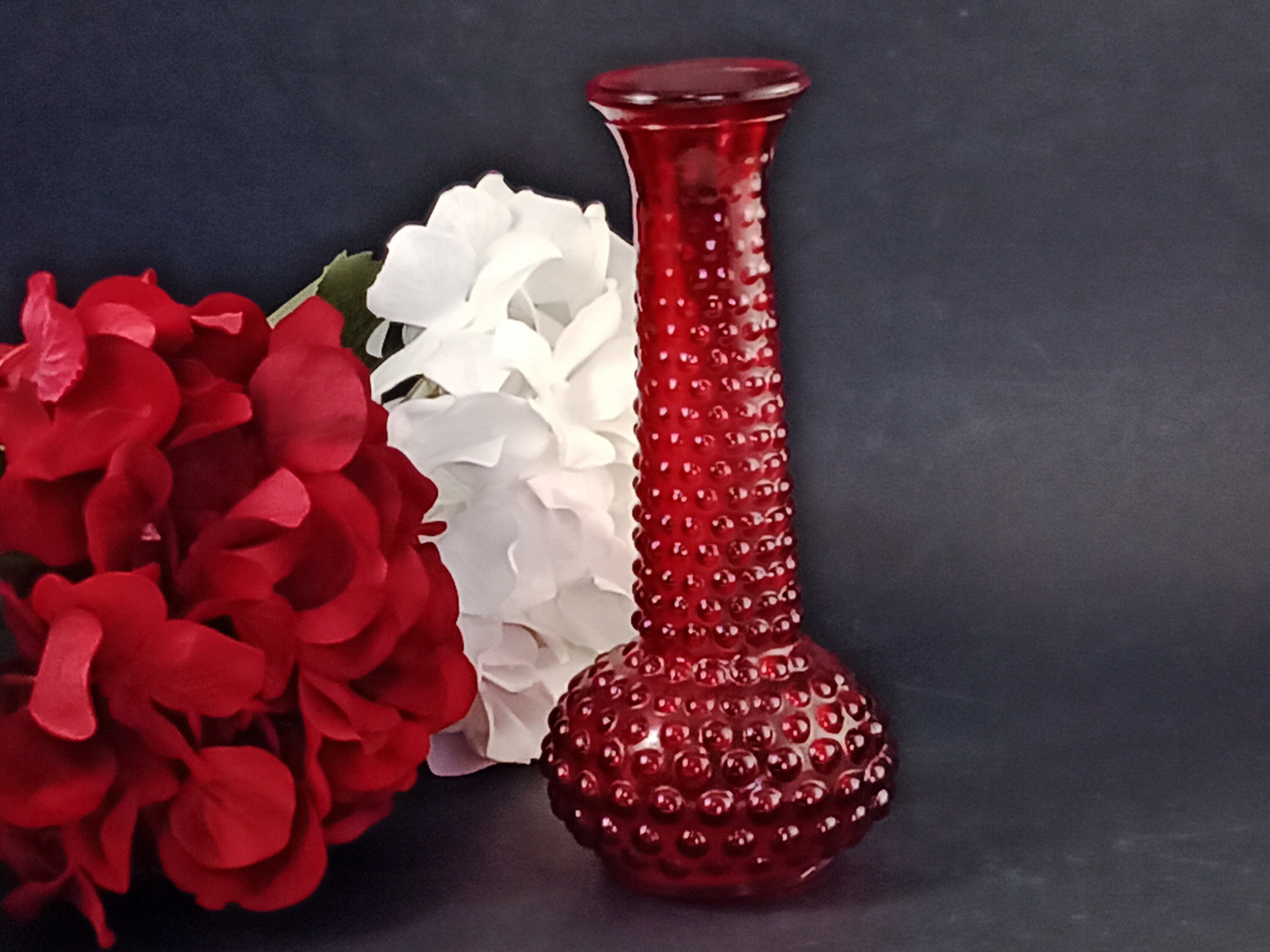 Vintage Ruby Red Hobnail Glass Bud Vase by EO Brody Co. M-2900 Made in ...