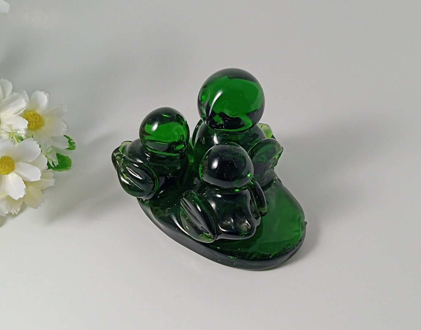 Ron Ray Hand Blown Art Glass Mother Bird With Chicks Birds of Luck or ...