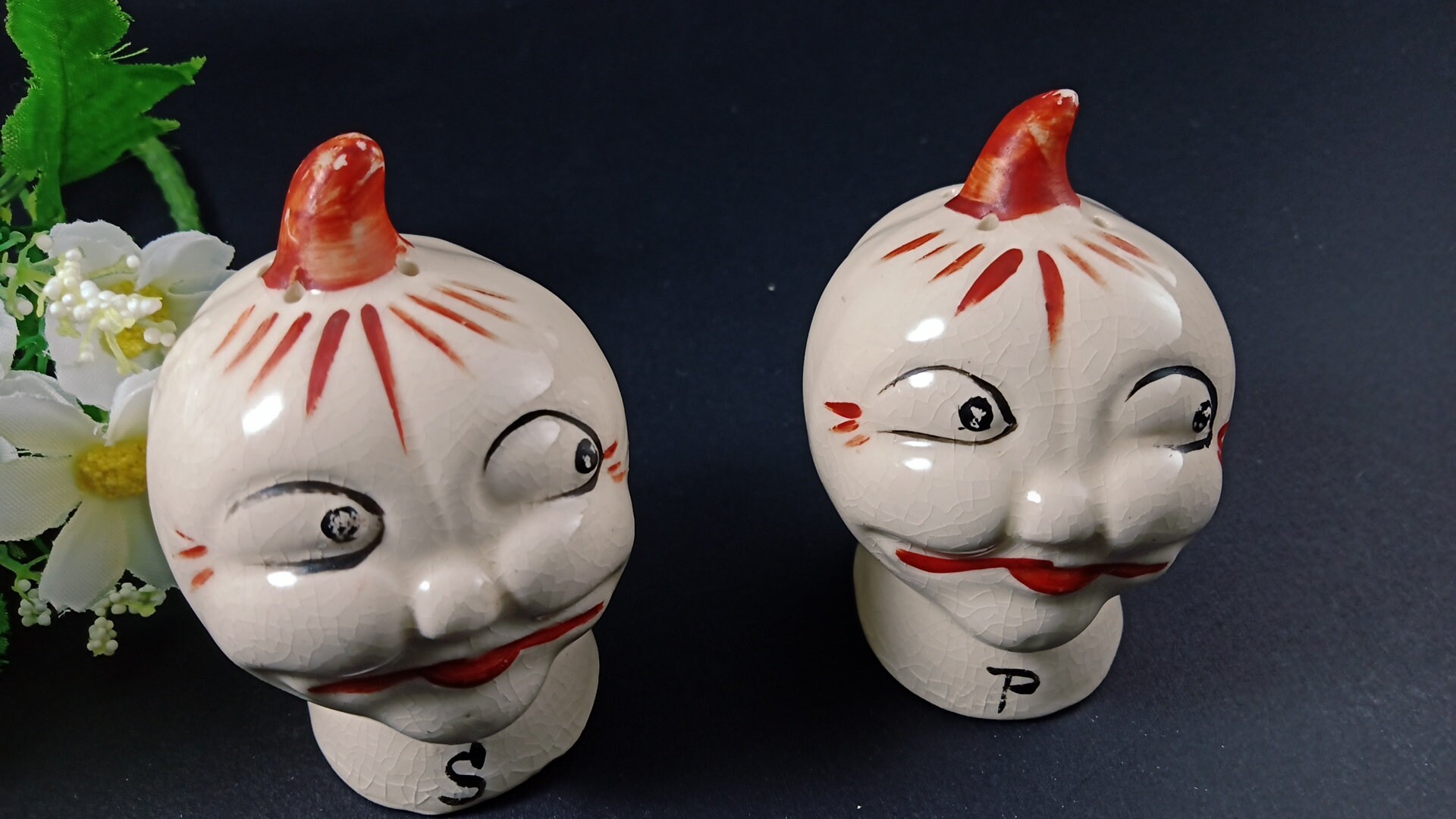 Vintage Anthropomorphic Onion Head Salt & Pepper Shakers Spice Shakers ...
