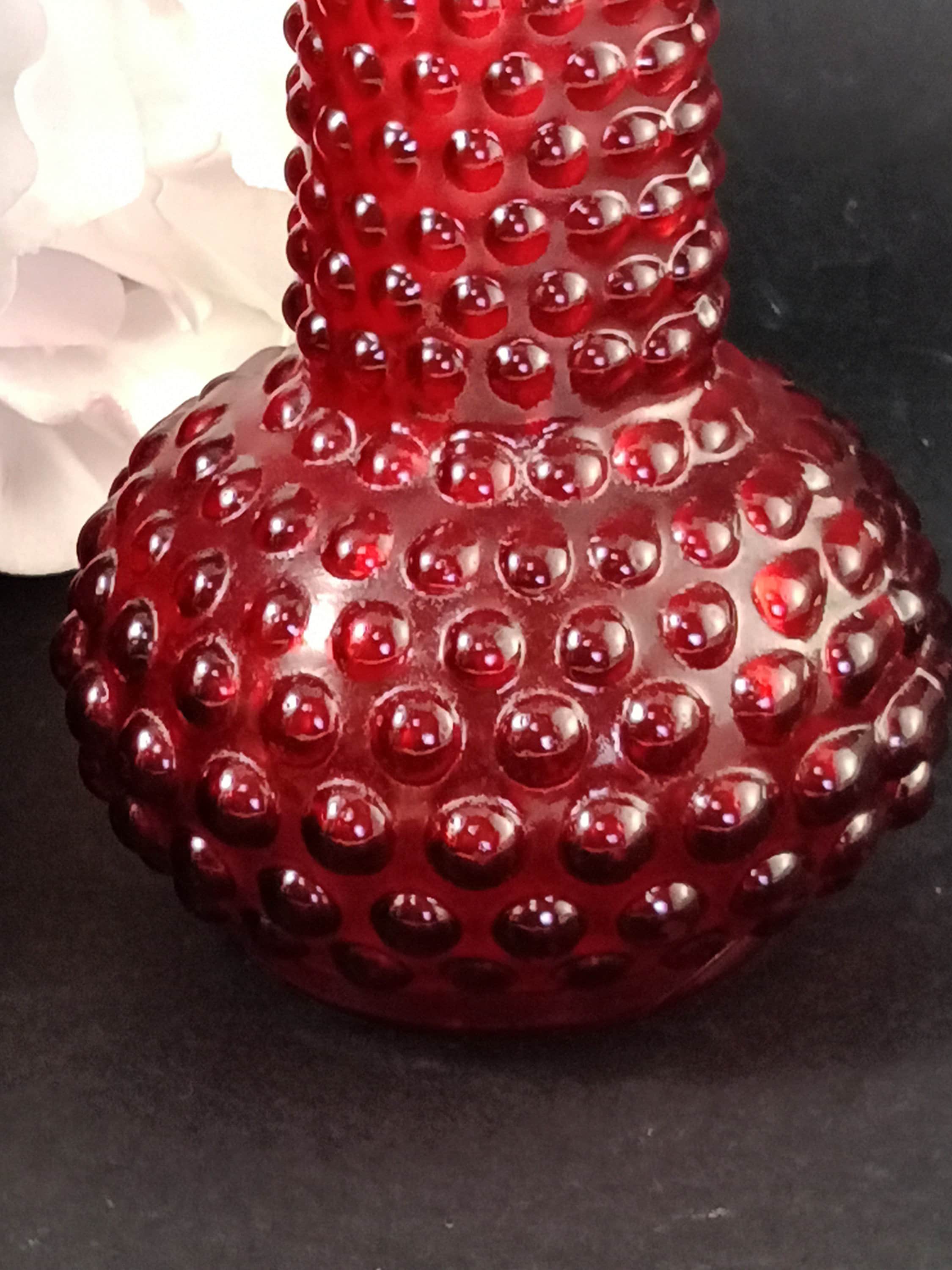Vintage Ruby Red Hobnail Glass Bud Vase by EO Brody Co. M-2900 Made in ...