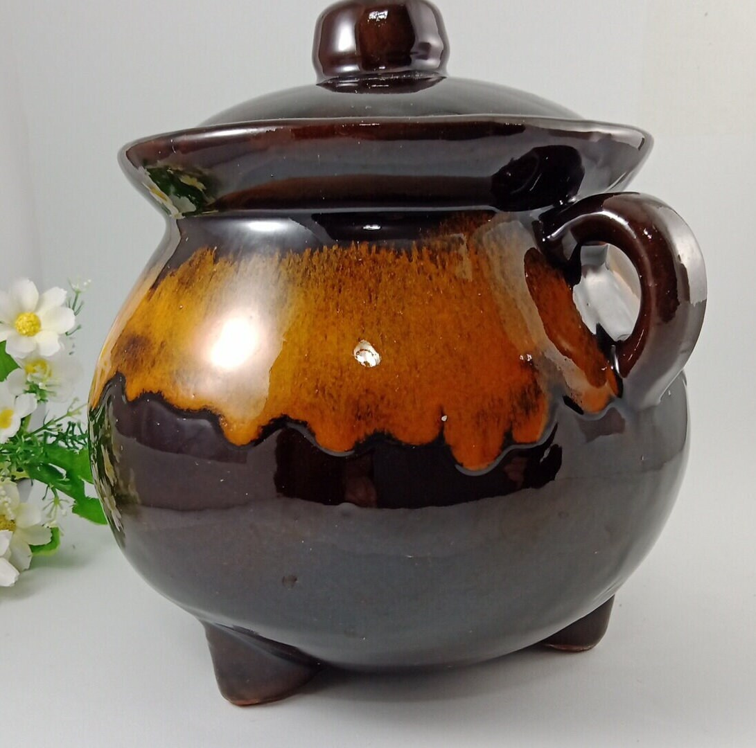 Vintage Royal Canadian Art Pottery Dripware Bean Pot Retro - Etsy