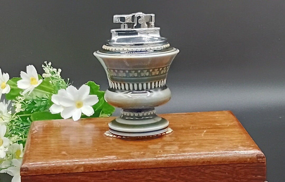 Vintage Wade Irish Porcelain Table Lighter; Green and Blue Glaze With ...