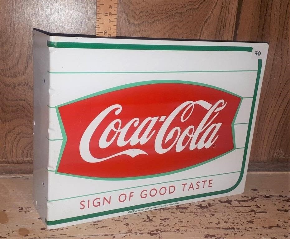 1990's Coca Cola Double Sided Metal Flange Sign Made in USA - Etsy