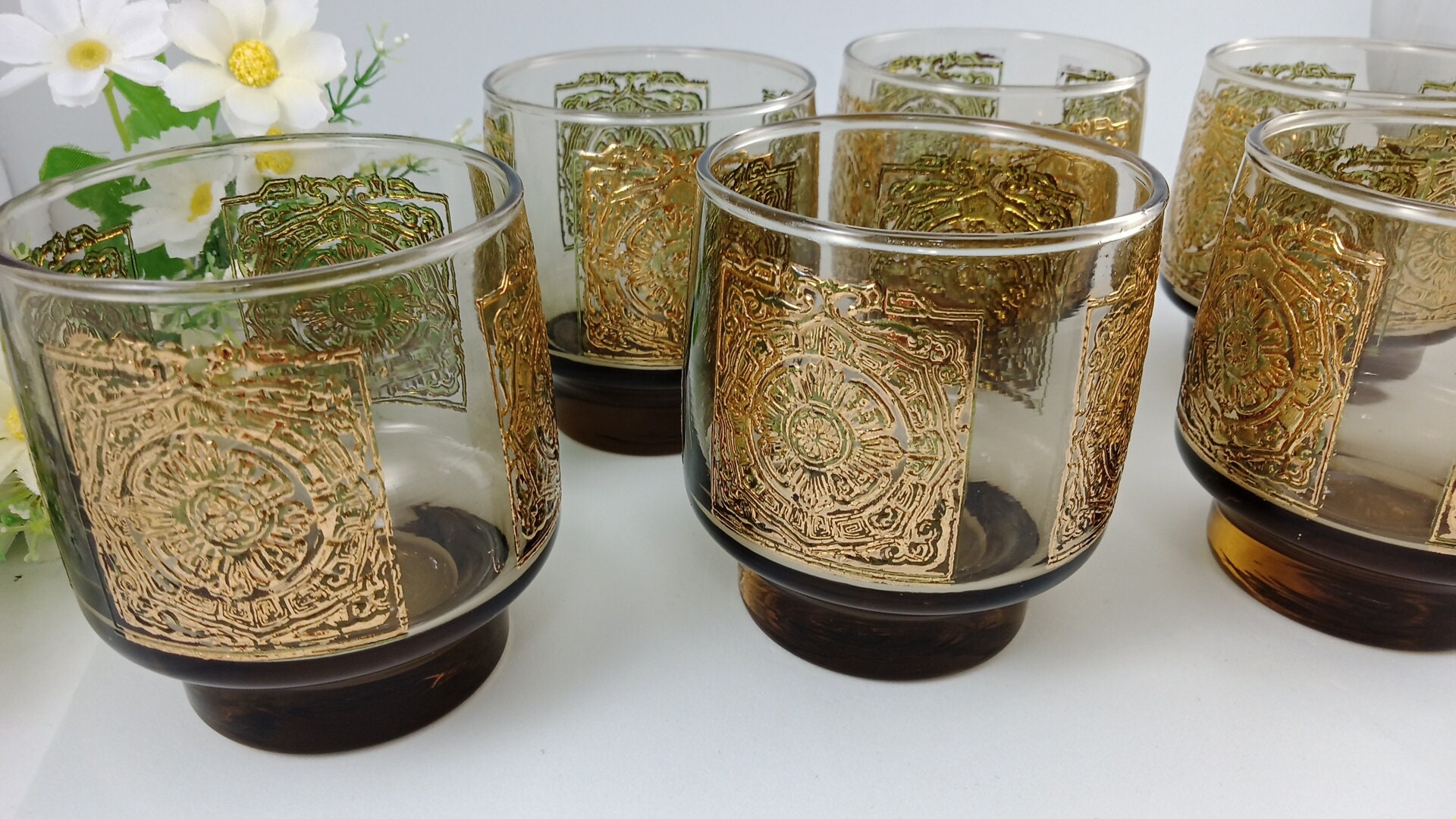 Set of 6 Vintage Libbey Elcyda Tumblers Low Ball Whiskey - Etsy