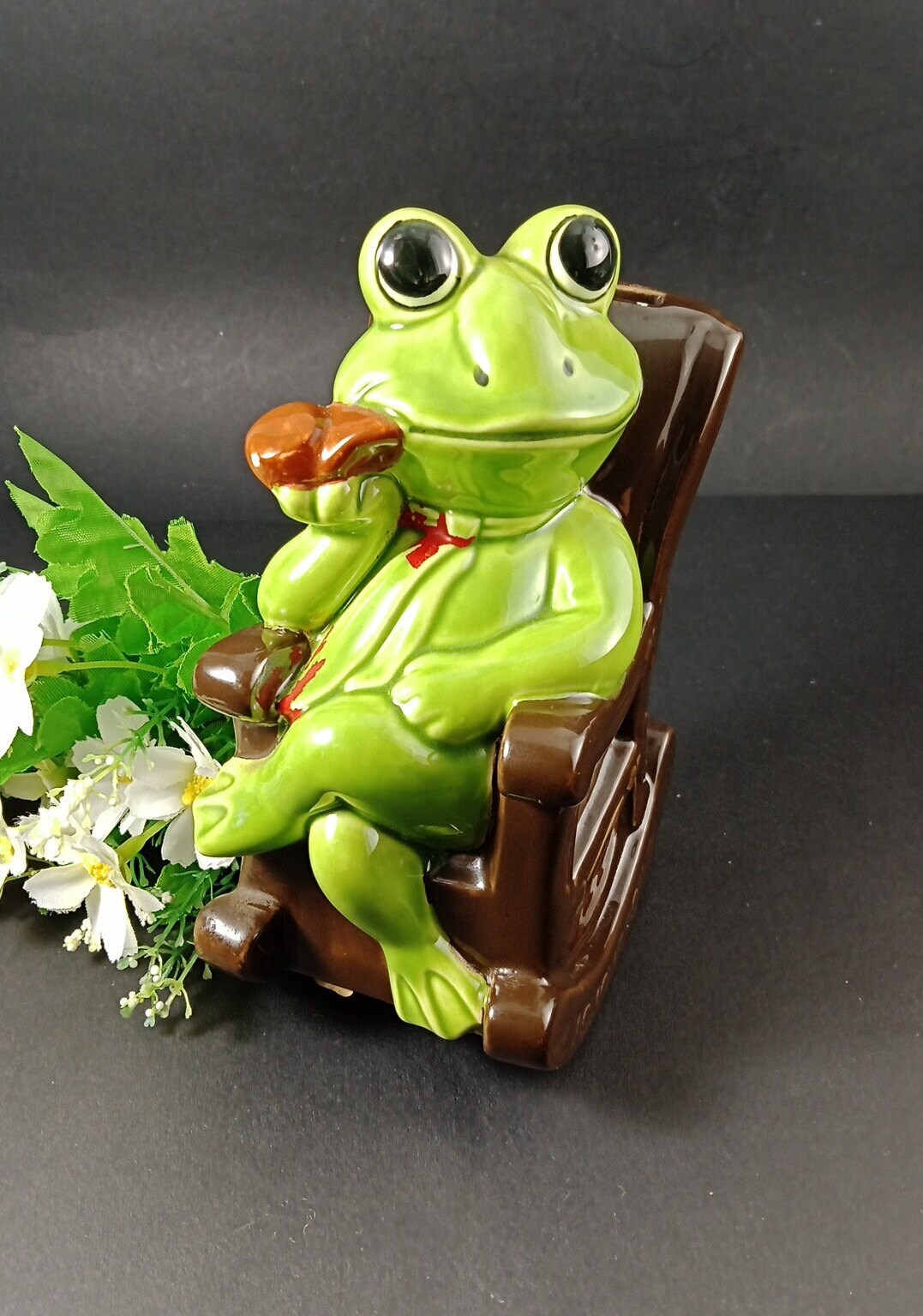 Vintage 1960's Frog in Rocking Chair Norcrest Coin Holder Ceramic Piggy ...