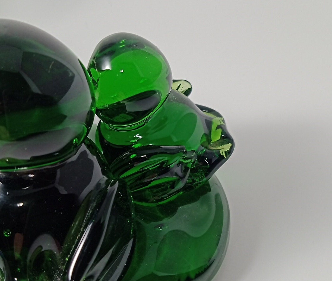 Ron Ray Hand Blown Art Glass Mother Bird With Chicks Birds of Luck or ...