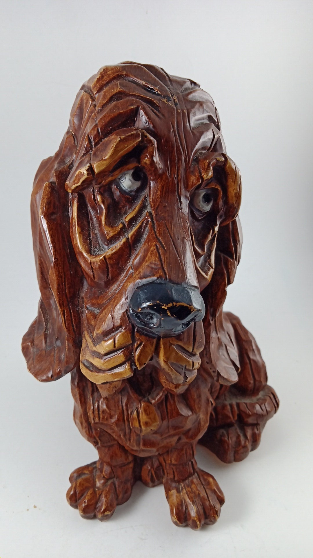 Vintage 1972 Girotti Sculptured Art Sad Basset Hound Dog Crying Sad ...