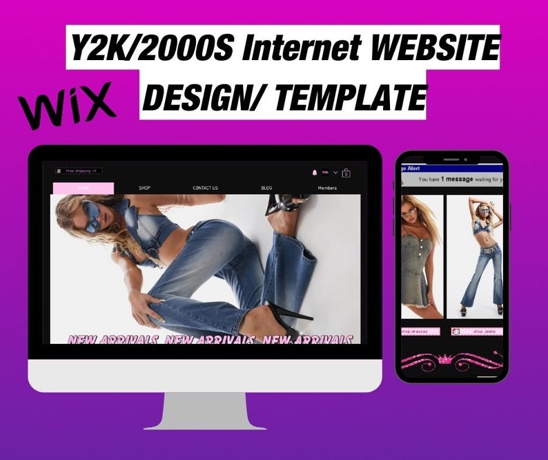Y2K 2000s Website Template Design For E commerce Etsy