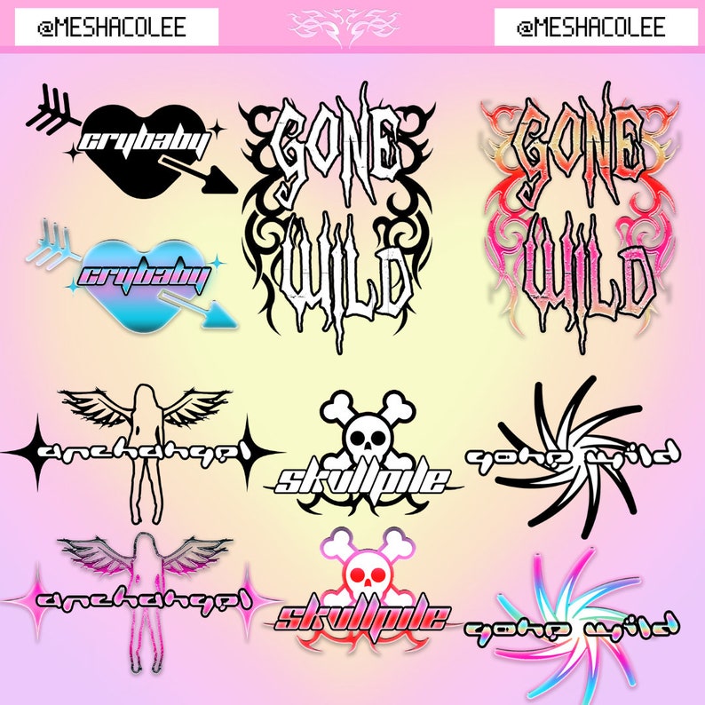 Y2K/2000S Digital Chrome Logo / Streetwear, Cybercore - Etsy UK