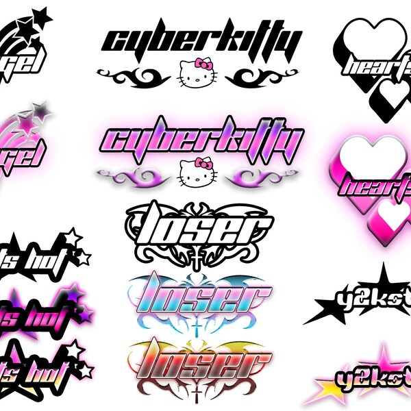 Custom Digital Y2k Logo - Etsy UK Custom Digital Y2k Logo - Etsy UK