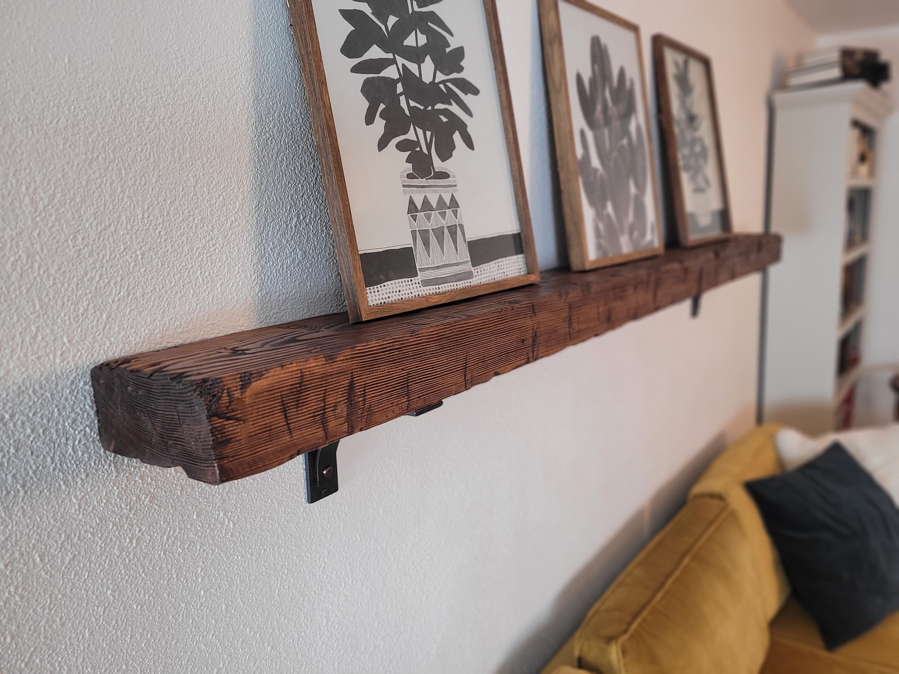 Rustic Solid Wood Beam Shelf - Etsy