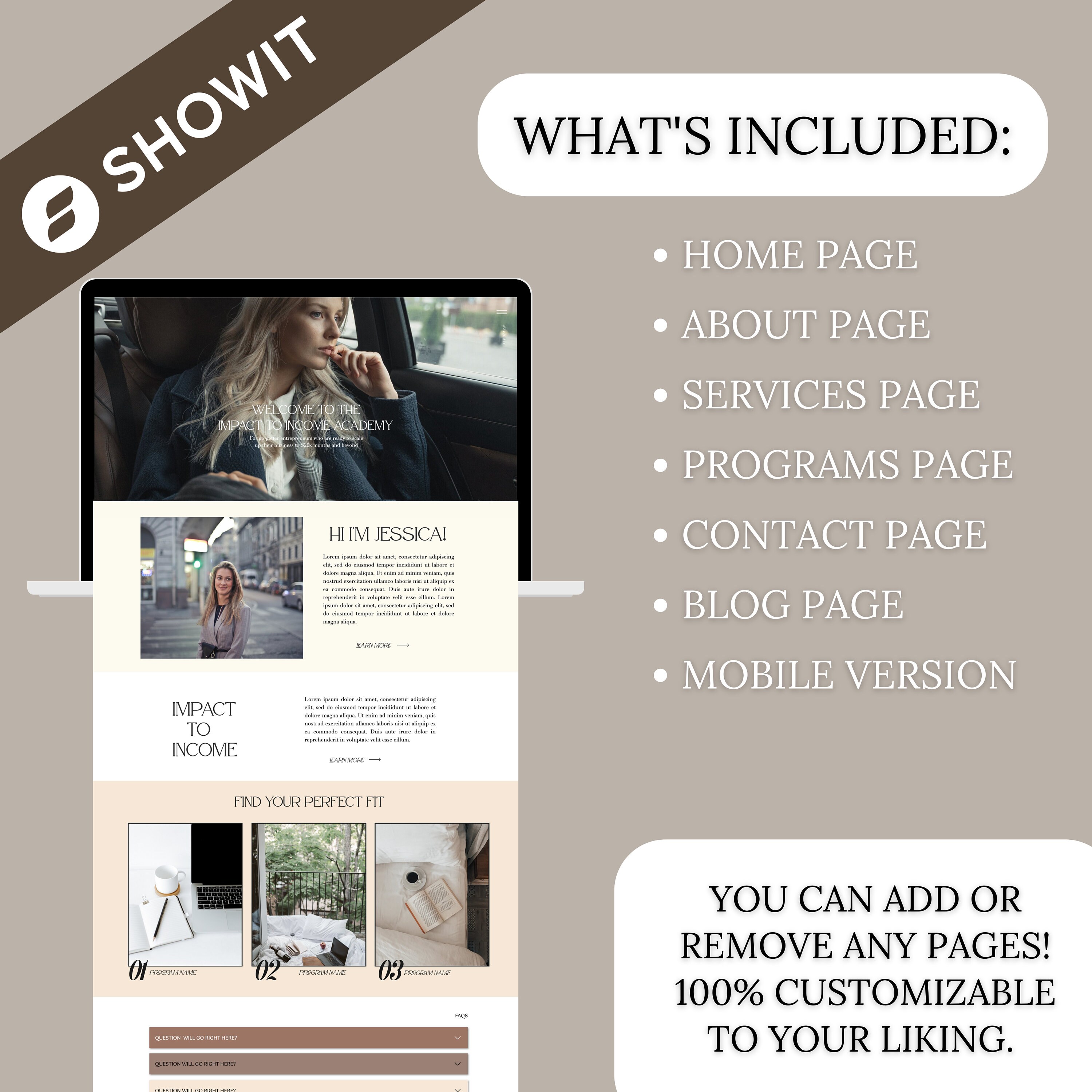 Showit Template, Showit Website Template for Coaches, Website Template ...