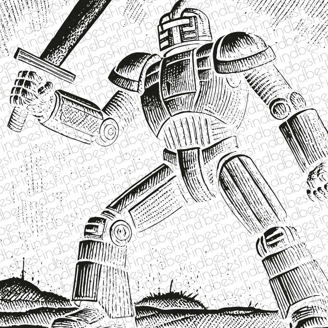 Printable Robot Digital Draw (SVG, JPG , PNG , Json) Robot Drawing ...
