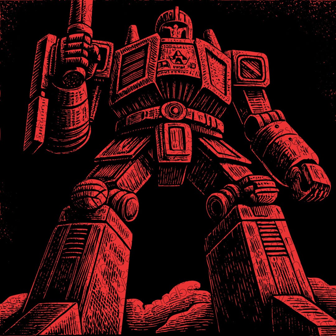 Red Robot Pattern (SVG, JPG , PNG , Json) Red Robot Drawing, Red Robot ...