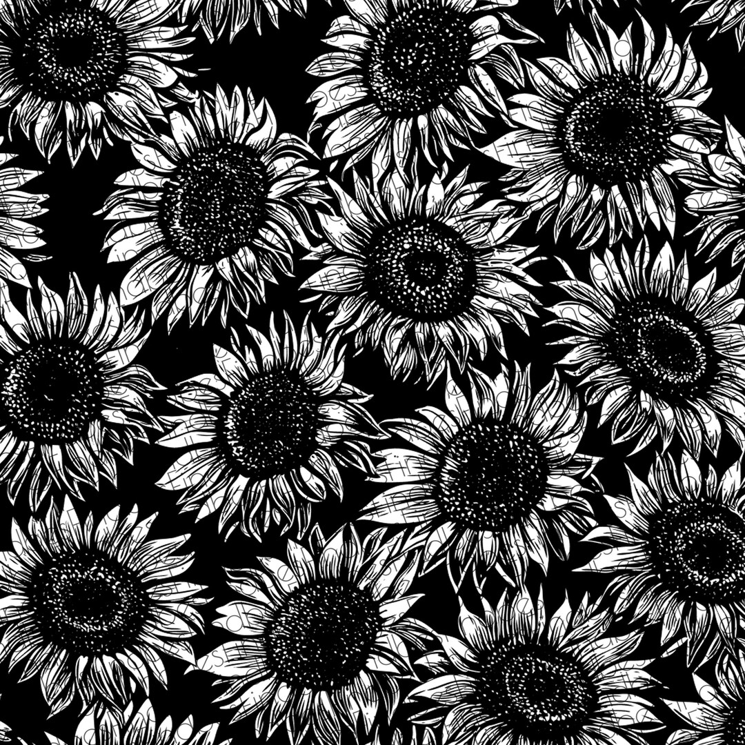 Sunflower Pattern (SVG, JPG , PNG , Json) Sunflower Drawing, Sunflower ...