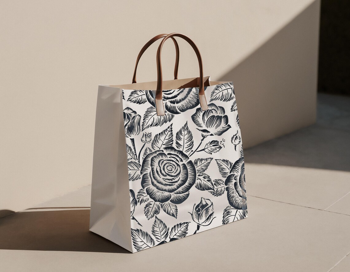 Rose Pattern (SVG, JPG , PNG , Json) Digital Pattern Black Rose Pattern ...