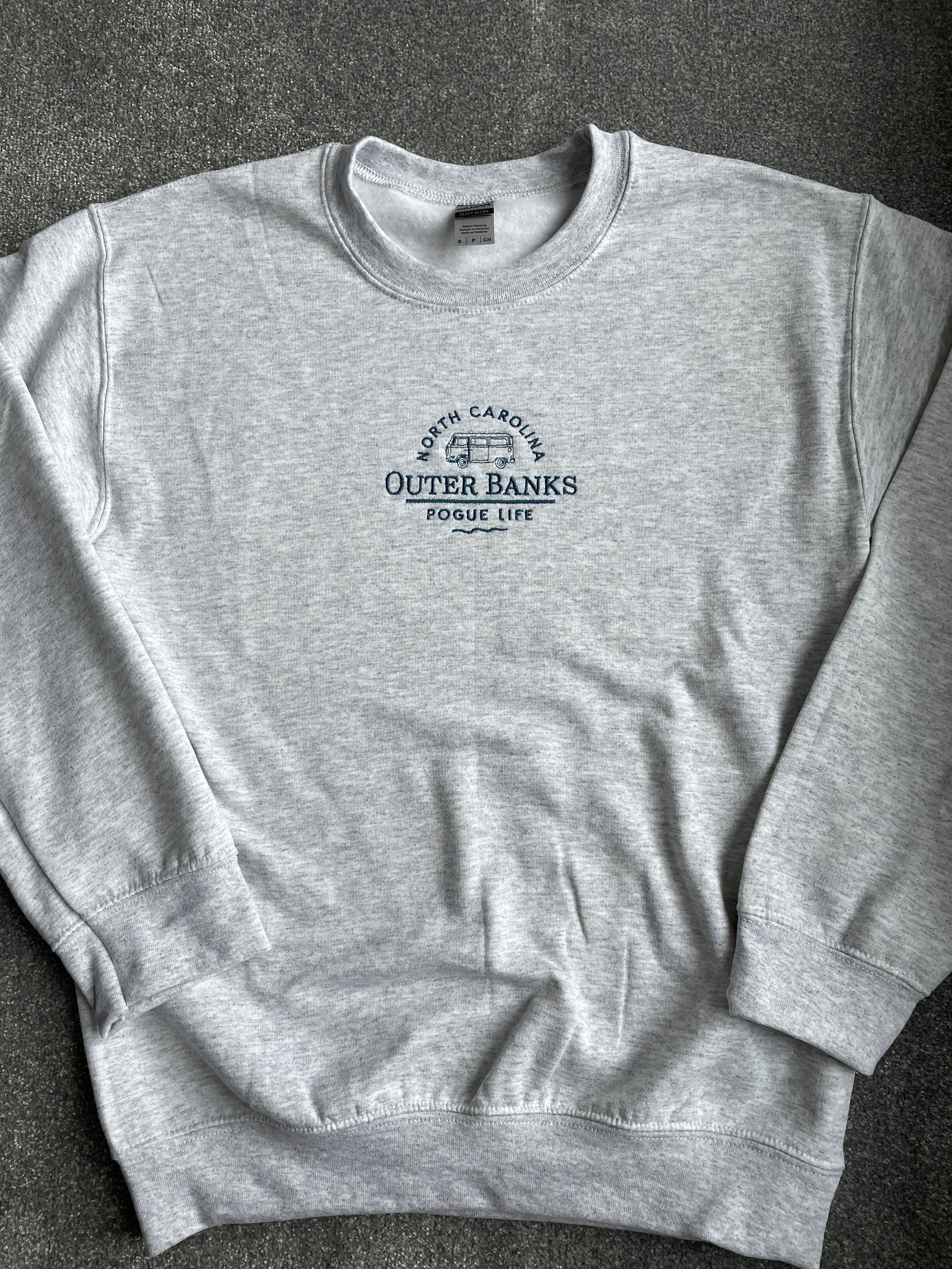 Pogue Life Outer Banks Embroidered Sweatshirt - Etsy