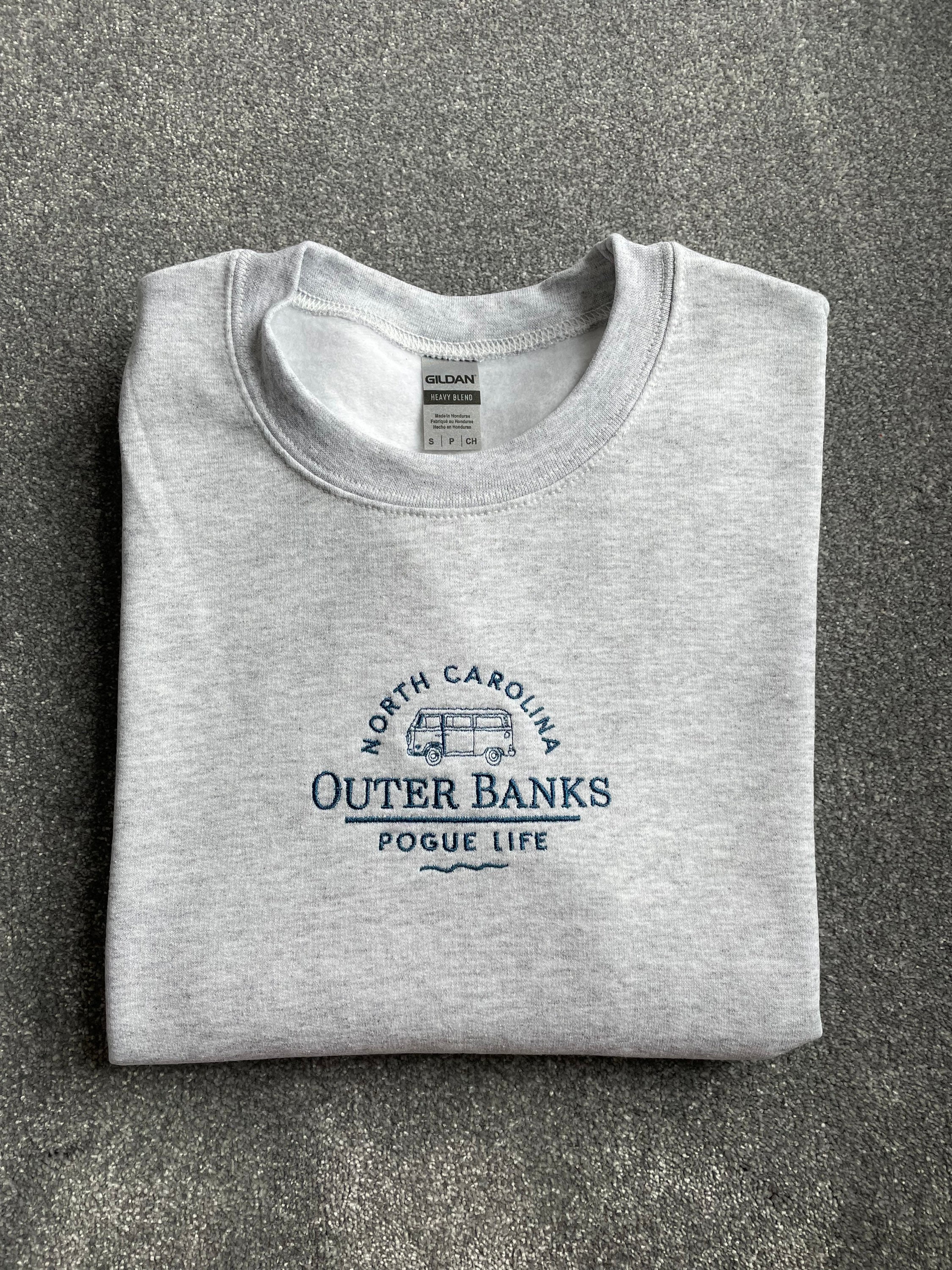 Pogue Life Outer Banks Embroidered Sweatshirt - Etsy UK