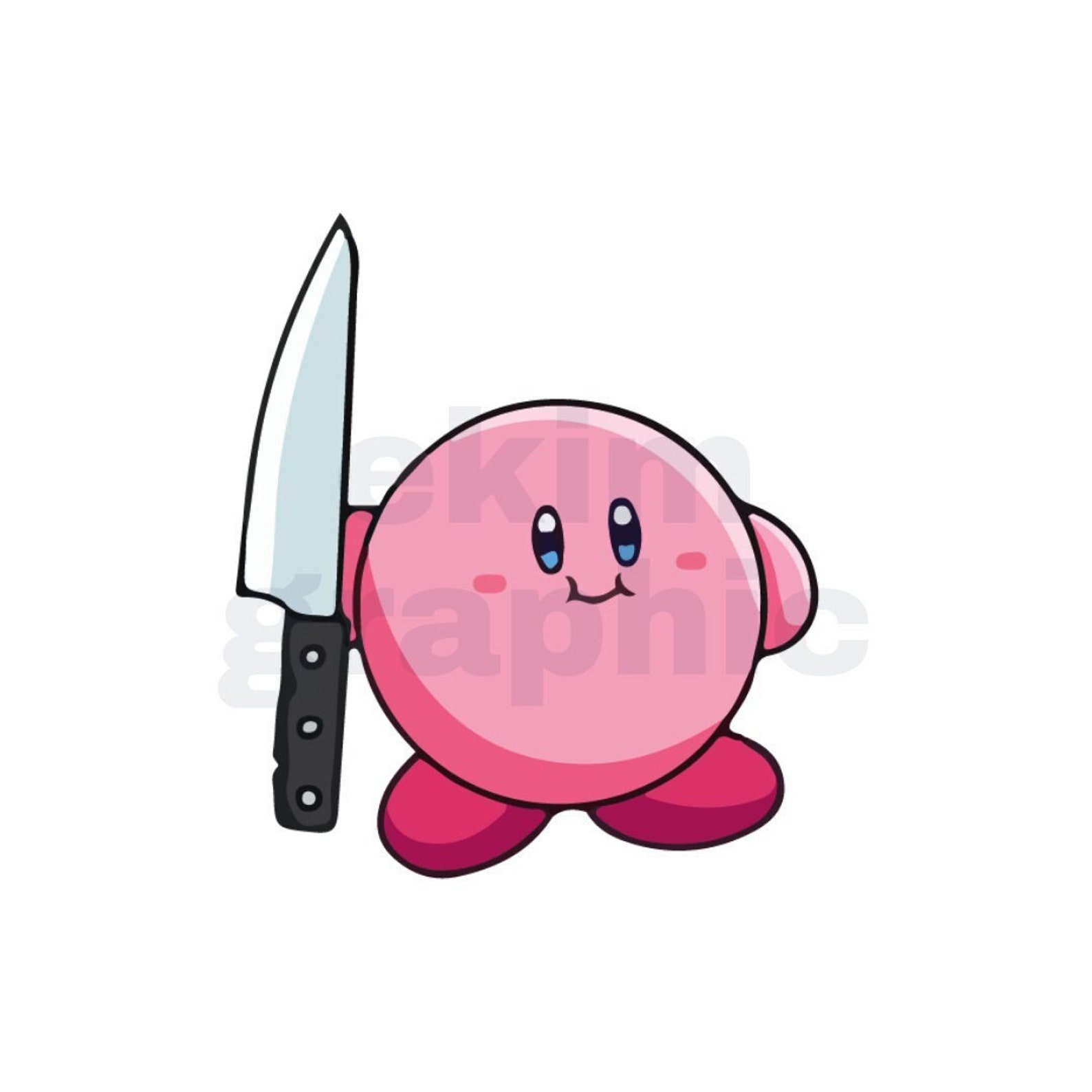 Kirby With Knife SVG PNG JPG Funny Meme Digital Download Sticker T ...