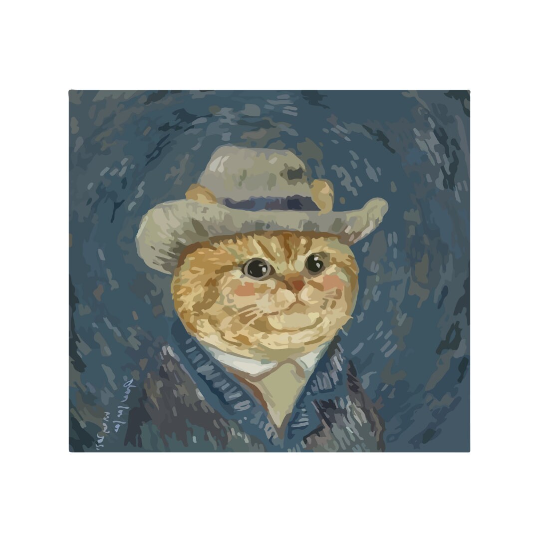 Van Gogh Cat SVG PNG JPG Digital Download Sticker T-shirt Design - Etsy